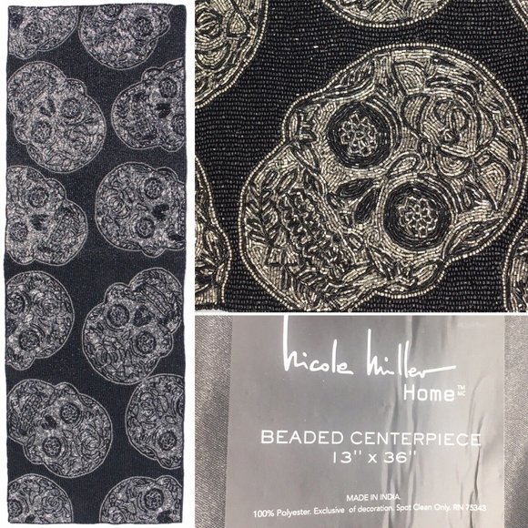 Nicole Miller | Dining | Nicole Miller Halloween Beaded Silver Sugar ...